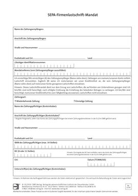SEPA-Firmenlastschrift-Mandat (Muster)