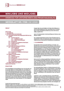 Minijobs und Midijobs Merkblatt 2024: Praktische Hinweise für Unternehmen und Privathaushalte